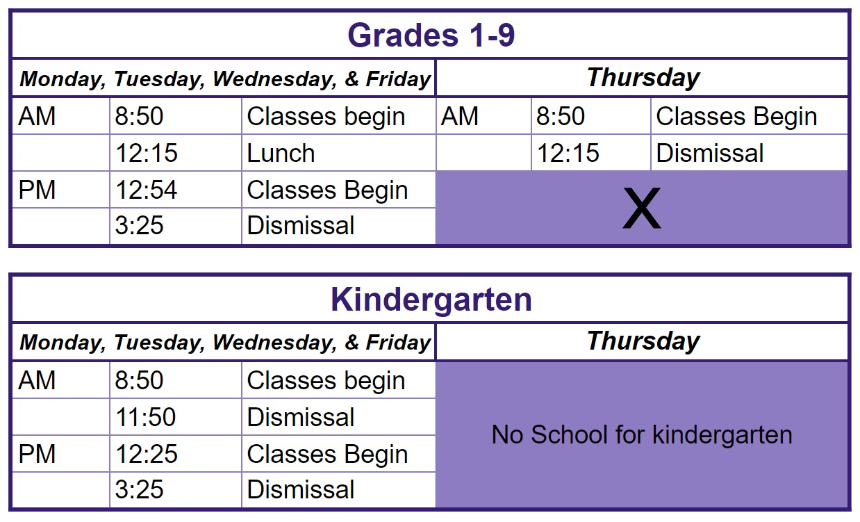 Hours - Christ the King Catholic Elementary/Junior High School